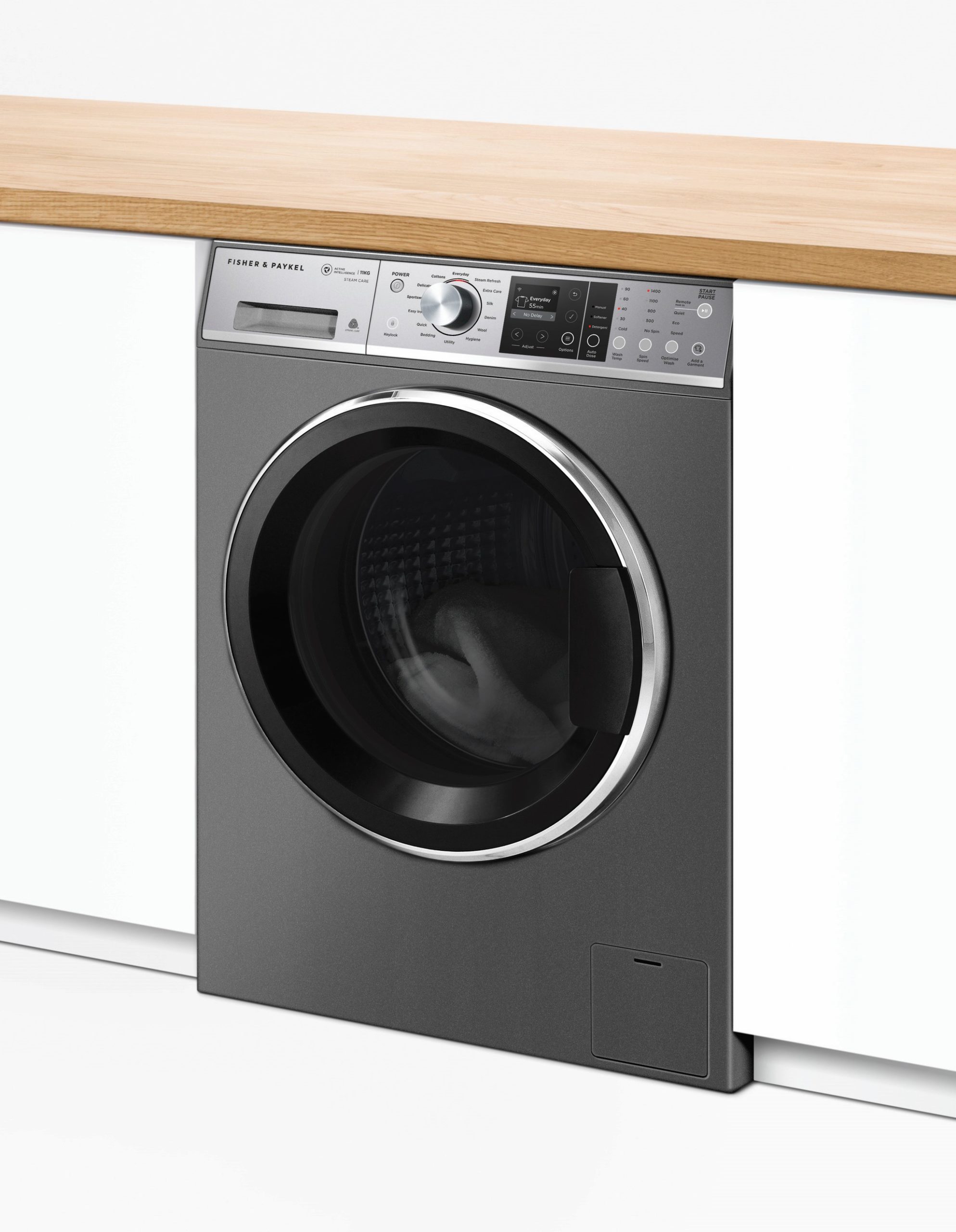 FRONT LOADER GREY WASHING MACHINE – STEAM CARE